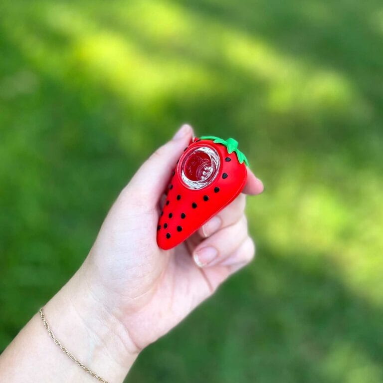 Strawberry Keychain Pipe Bowl | Unbreakable Silicone & Glass - Best One ...