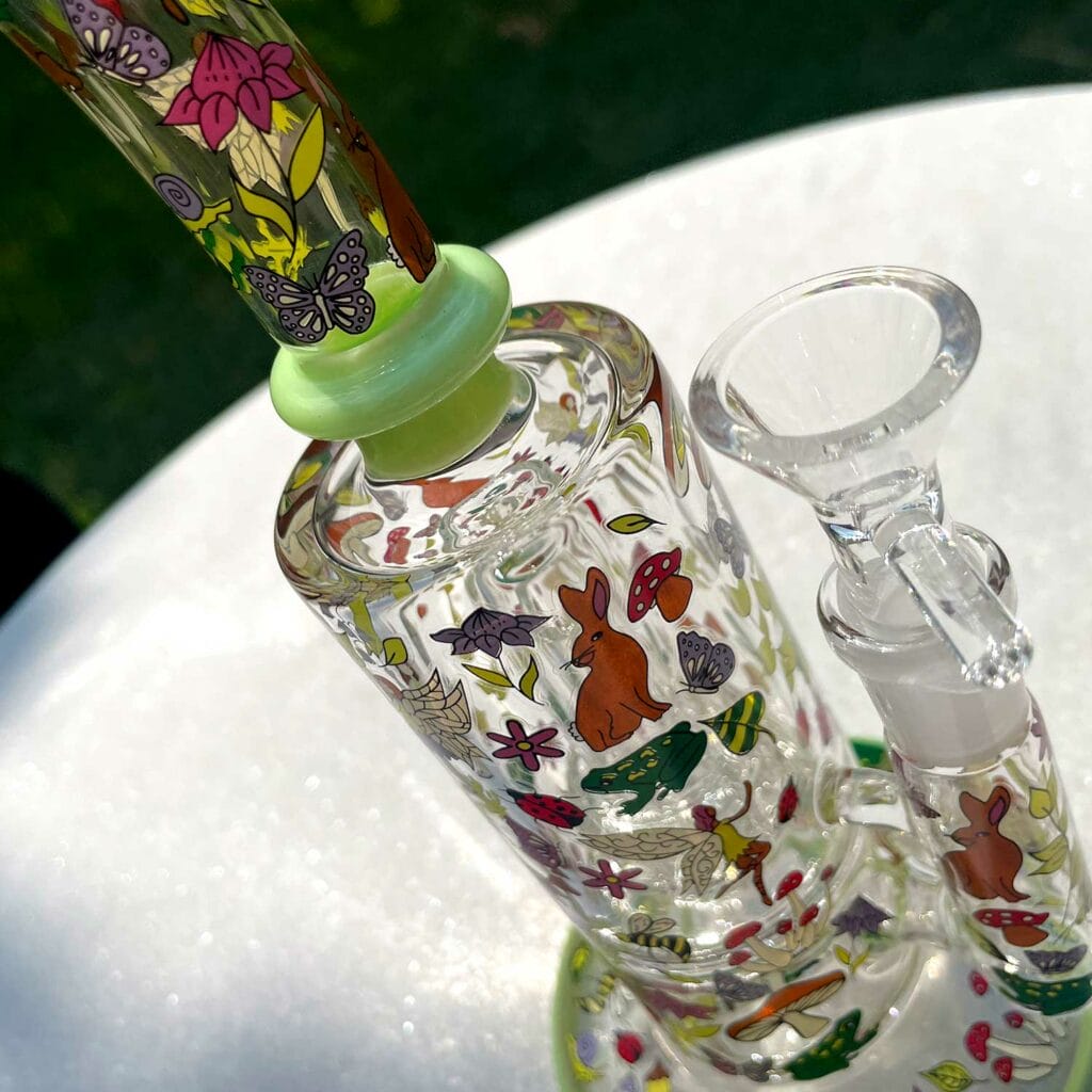 Glass Bong with Shower-Head Percolator | Cottage Core Mushroom - Best ...