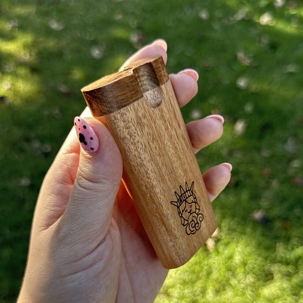 Best One Hitter Dugout with Ceramic Pipe | Mahogany and Leopard Wood ...
